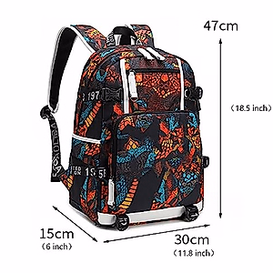fanwenfeng Basketball Player Star Antetokounmpos Multifunction Backpack Travel Student Backpack Fans Bookbag For Men Women (Style 2)