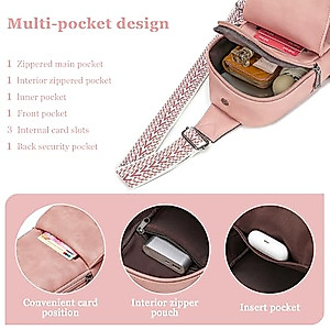 Love Deliver Crossbody Bags for Women Daypack Sling Bag Leather Chest Bag for Traveling With a Pendant