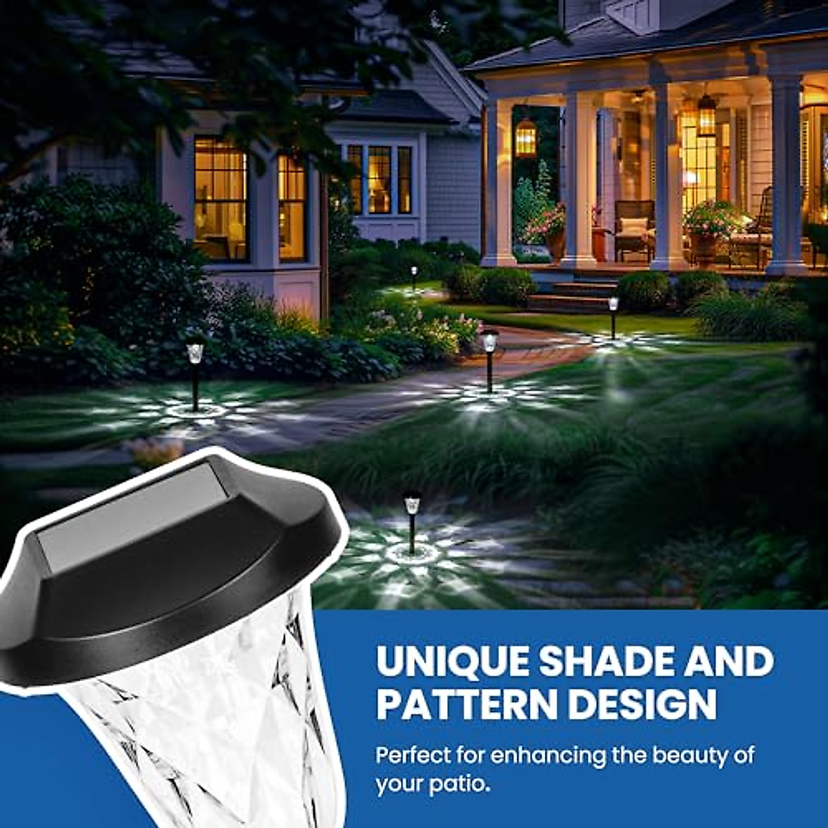 GIGALUMI Solar Outdoor Lights,Solar Lights Outdoor Waterproof 16 Pack,Cool White Solar Pathway Lights for Outside,Outdoor Lights Solar Powered Garden Decoration for Pathway,Patio,Lawn,Yard