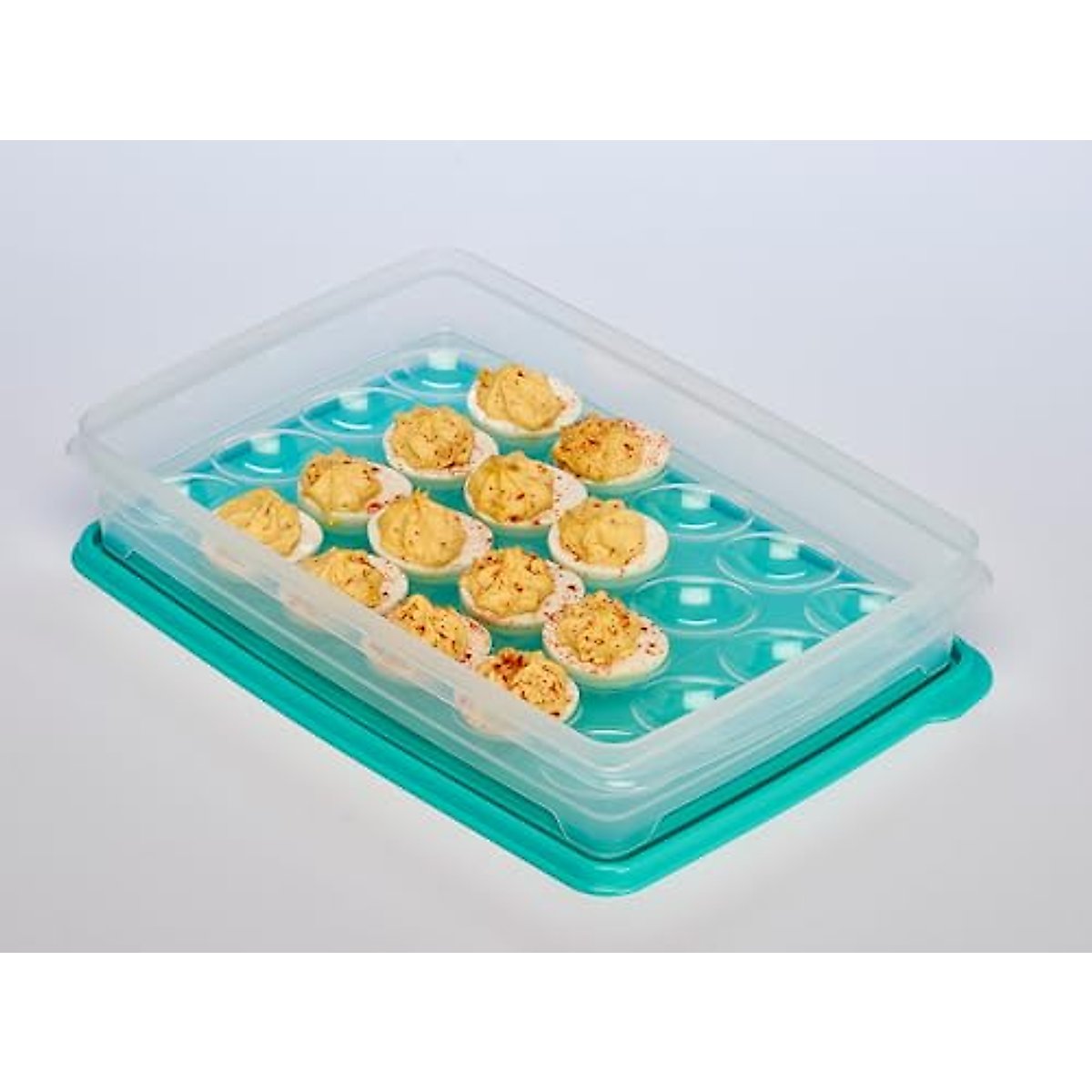 Buddeez [Made in USA] Deviled Egg Carrier with Lid | Deviled Egg Tray with Lid | Deviled Egg Container(s) are Stackable and hold 24-Eggs