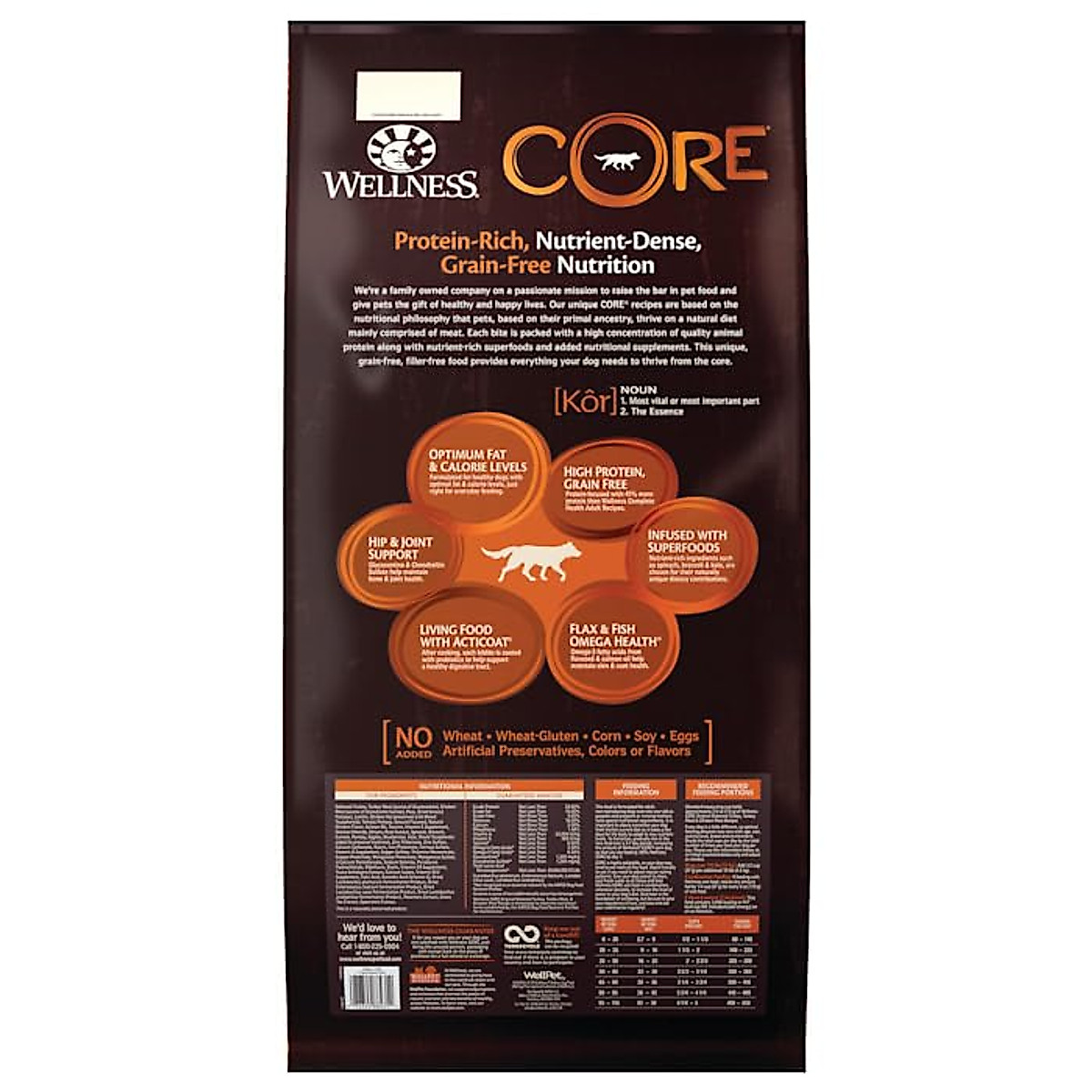 Wellness CORE Natural Grain Free Original Turkey & Chicken Dry Dog Food 24 lbs.