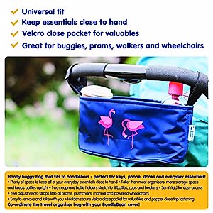 Wheelchair Organizer - Fits Handles of Any Wheelchair, Special Needs Buggy, Rollator or Mobility Scooter – Wheelchair Cup Holder – Cell Phone Pocket - Lots of Storage (Gray-Green Polar Bear)