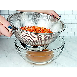 RSVP International International Endurance Stainless Steel Precision Pierced Colander, 5-Quart (Punch-5)