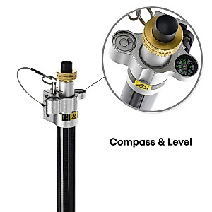 AdirPro 8.5-Foot Carbon Fiber Prism Pole with Adjustable Tip, & AdirPro Prism Pole Bipod Bundle