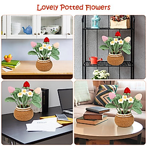 UEIEU Crochet Kit for Beginners - Flower Plants - Crochet Starter Kit，Suitable for Adults Learning Adult Beginner Crochet kit, Step by Step Video Tutorials (Strawberry Flower Potted Plants)