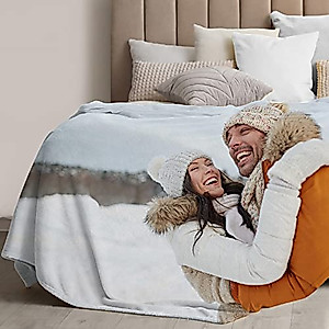 Custom Blanket With Photos Text Personalized Flannel Throw Blanket Customized Picture Blankets for Kids Adult Mother Father Friends Lovers Pets Personalized Gifts Birthday Halloween Christmas 40*50 In