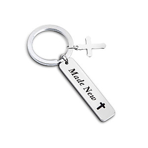 Lywjyb Birdgot Adult Baptism Gift Made New Baptism Keychain Christian Baptized Jewelry Unique Baptism Gift (Made New)