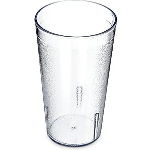 Carlisle FoodService Products Stackable Tumbler with Pebbled Exterior for Restaurants, Cafeterias, And Fast Food, Plastic, 12 Ounces, Clear, (Pack of 24)