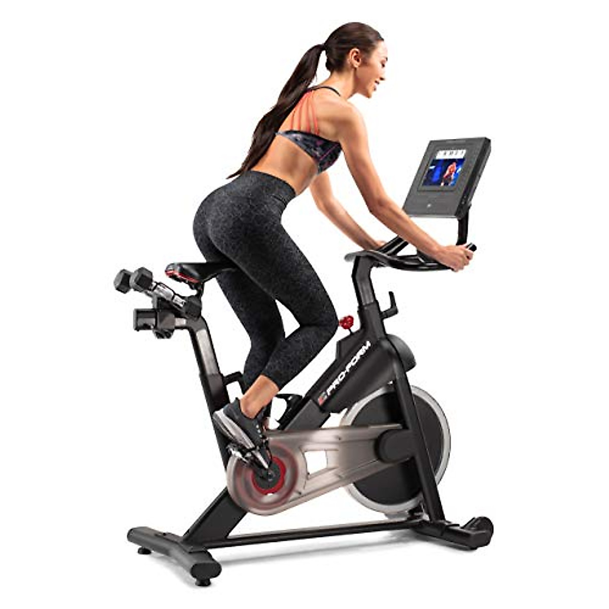 ProForm Studio Bike Pro 10 with 3 lb. Dumbbell Set and 30-Day iFIT Family Membership,Black