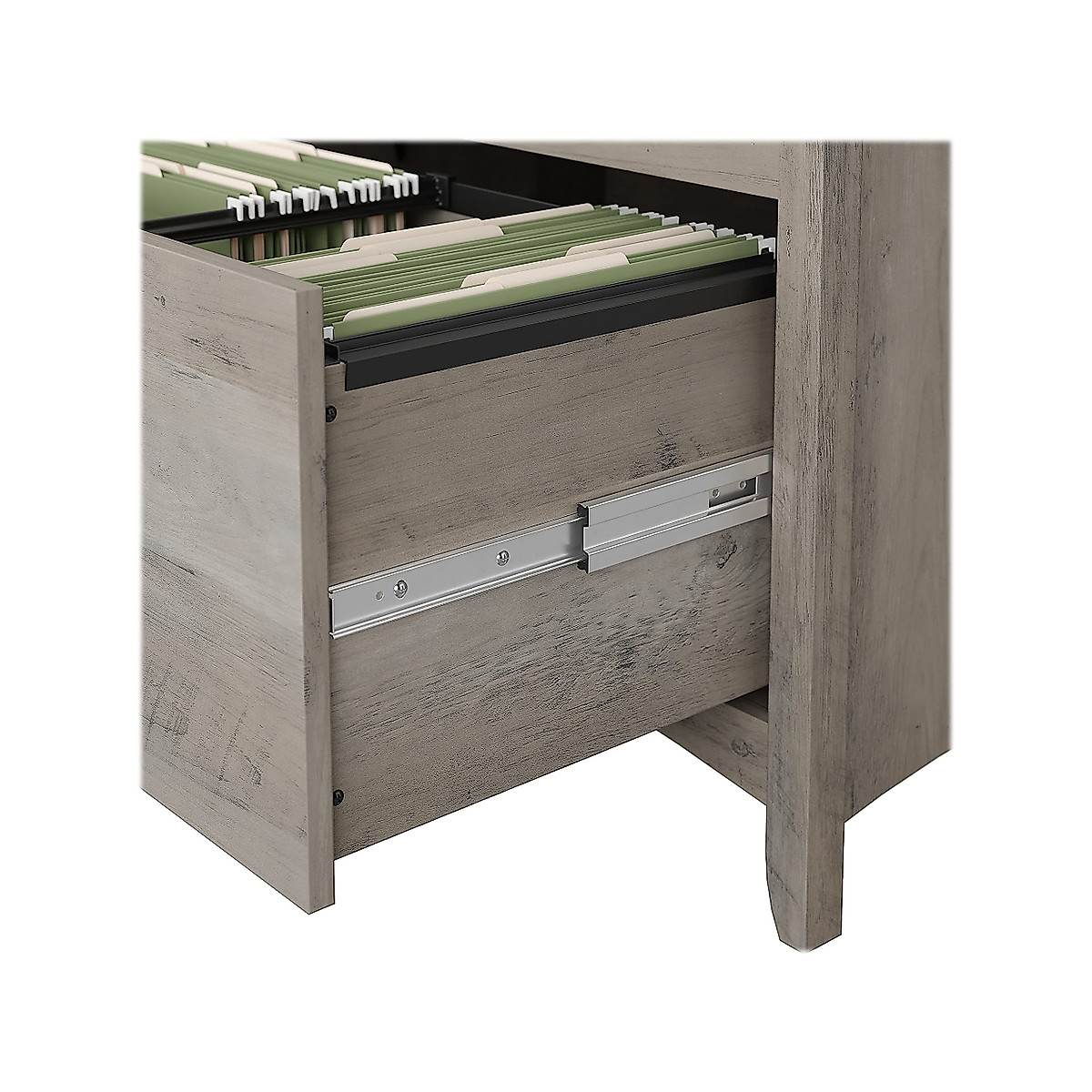 Bush Furniture Salinas Lateral 2 Cabinet Filing Drawer | Home Office Storage Organizer, Driftwood Gray