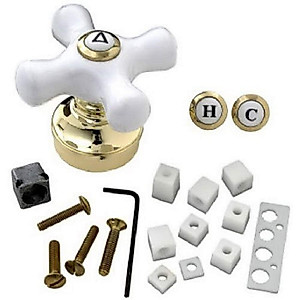 BrassCraft SH5740 Handle PB Cross Design Faucet HNDL White TIP