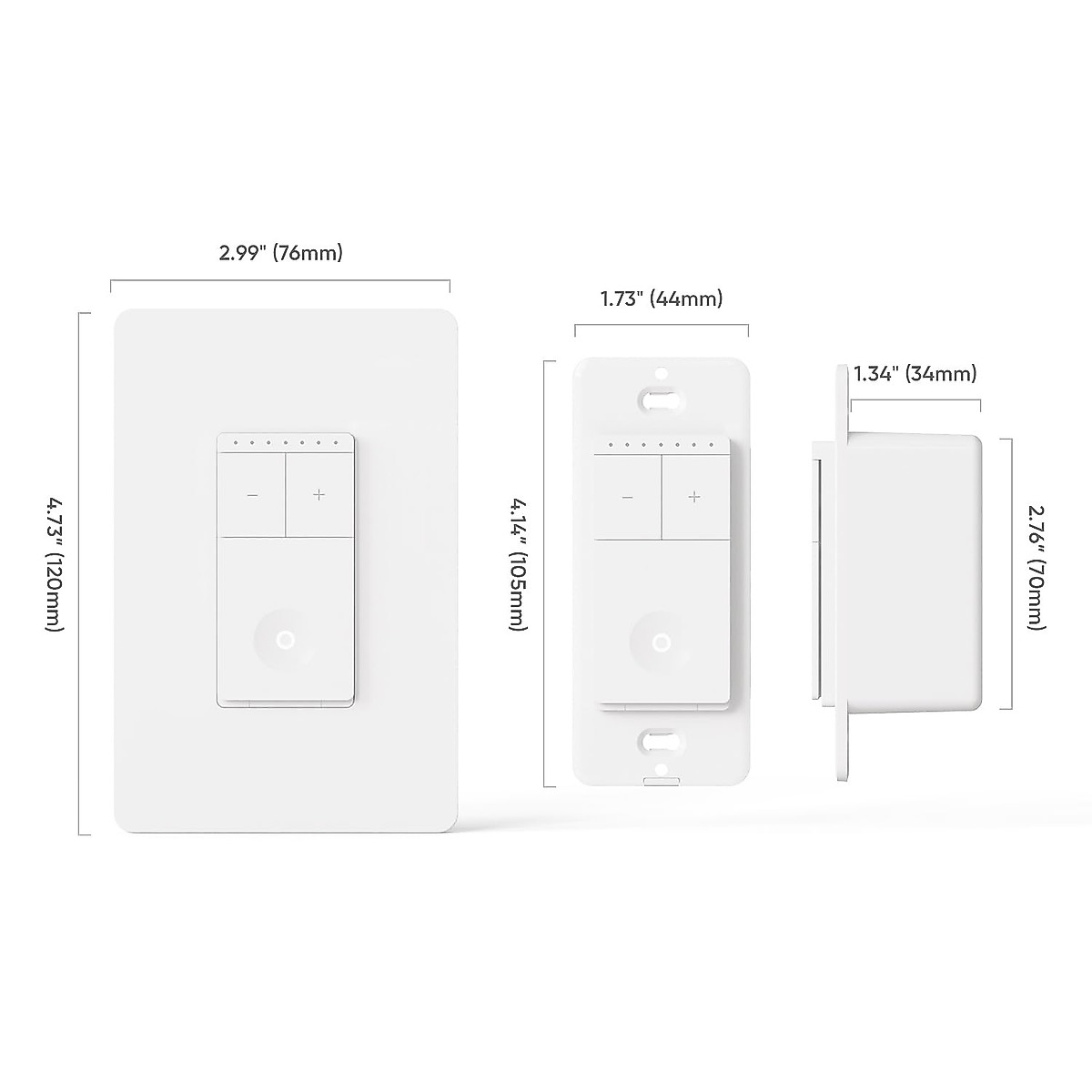 TREATLIFE Smart Dimmer Switch 4 Pack, Smart Light Switch Works with Alexa and Google Assistant, Neutral Wire Needed, 2.4Ghz Wi-Fi, Schedule, Remote Control, Single Pole, FCC Listed