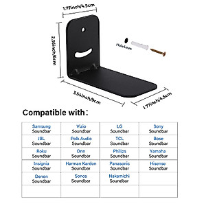 WISDING Universal Soundbar Mount Bracket Floating Wall Shelf for Samsung,JBL,Sony, LG,Bose,Roku,Polk Audio,Vizio,Roku,Onn & Other Brands Soundbar Mount Bracket, Sound Bar Wall Mount Shelf Under TV