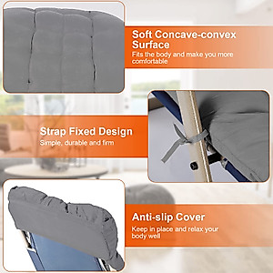 iMounTEK Lounge Chair Cushions 67x22x4in Thickened Padding Chaise Lounger Cushion Recliner Rocking Chair Sofa Mat Pad Chair Cushion for Indoor Outdoor Furniture, Zero Gravity Chair Cushion/Grey