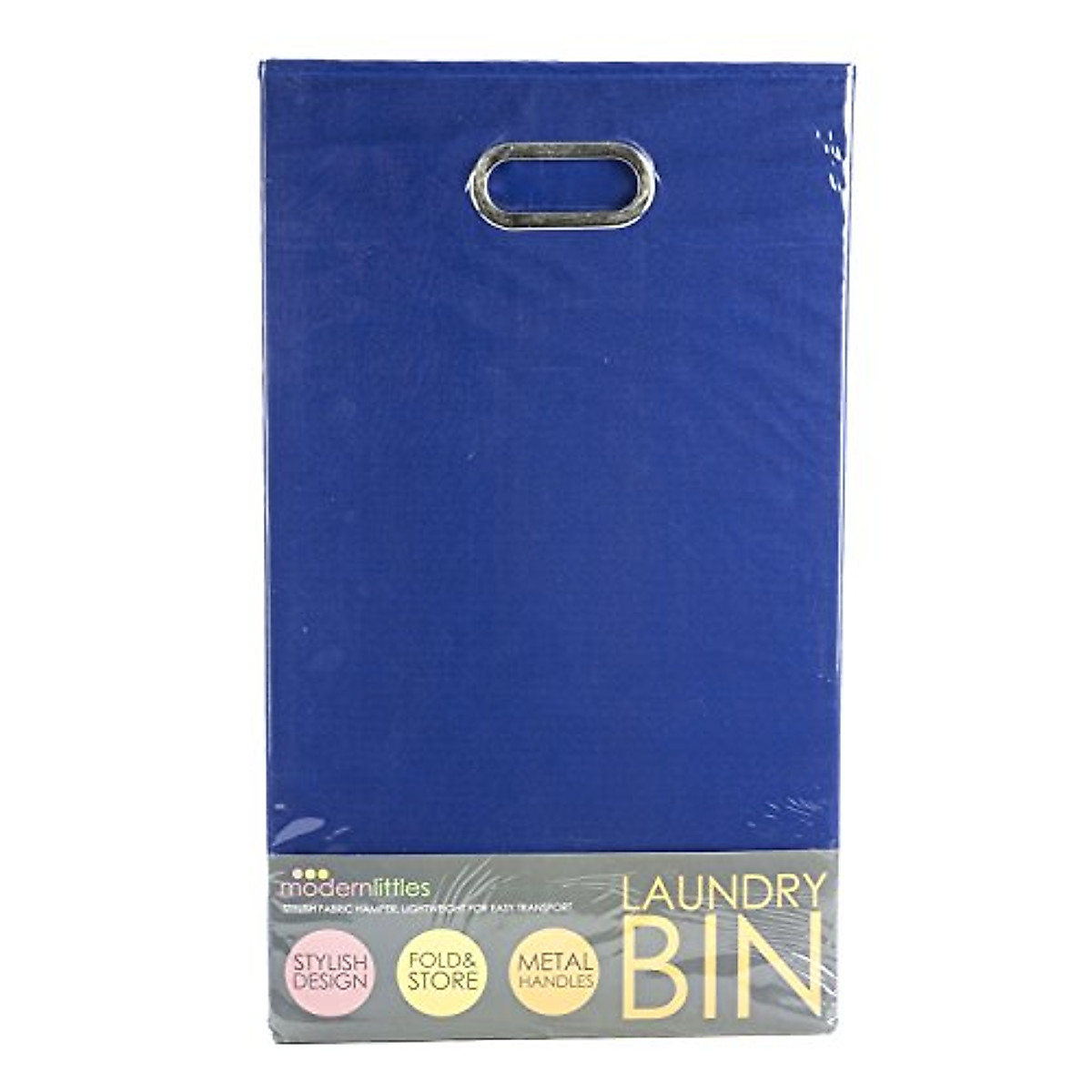 Modern Littles Folding Laundry Basket with Handles – High-Strength Polymer Construction – Folds for Easy Storage and Transportation – 13.75 Inches x 13.75 Inches x 22.75 Inches – Blue