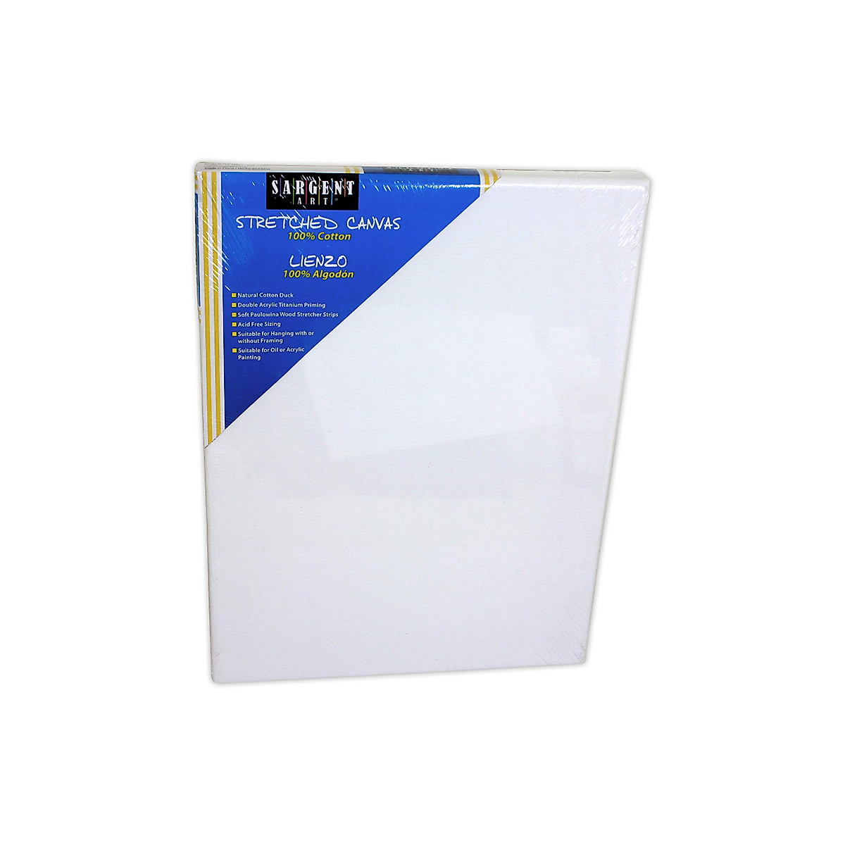 Sargent Art 24 x 36 inch Stretched Canvas, Blank White Canvases, Double Acrylic Titanium Priming, Perfect for Acrylic, Oil, and Art Projects, Acrylic Pouring & Wet Media