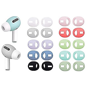 JNSA Fit in Case Airpod Pro Earbuds Ear Skins Earbud Cover Ear Tips Covers Compatible with AirPods Pro, Ultra-Thin Anti-Slip Earbuds Covers ,10 Pairs 10 Colors