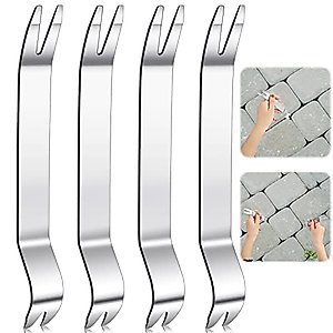 4 Pieces Paver Tool Stainless Steel Paver Extractor Tool Removal Raise Sunken Brick Tool for Garden Lawn Yard Replace Paver Patio Blocks, 7 x 1 Inch