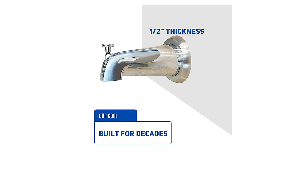 Welvzen 1/2" Spout Spacer & Flange Cover in Brushed Nickel