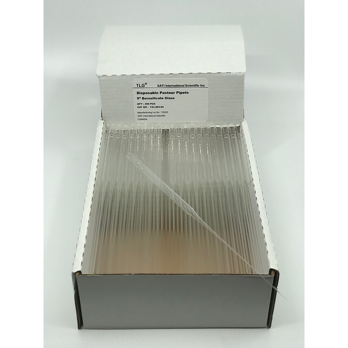 CHEM SCIENCE INC 123.403.02 Disposable Borosilicate Glass Pasteur Pipette, 9" (Pack of 200)