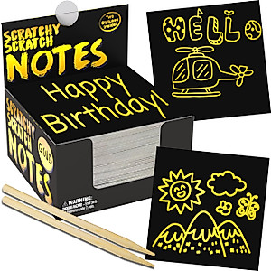 PURPLE LADYBUG Rainbow Scratch Art for Kids Mini Notes - Great Easter Crafts for Kids & Tweens, Easter Basket Stuffers for Teens, Small Gifts for Kids - Fun Arts and Crafts with 150 Scratch Papers