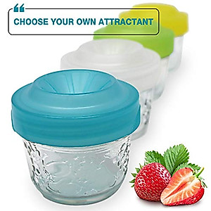 Masontops Trap Caps - Reusable Indoor/Outdoor Fruit Fly Trap Catching Lids - Fits Any Regular Mouth Mason Jar - 4 Pack