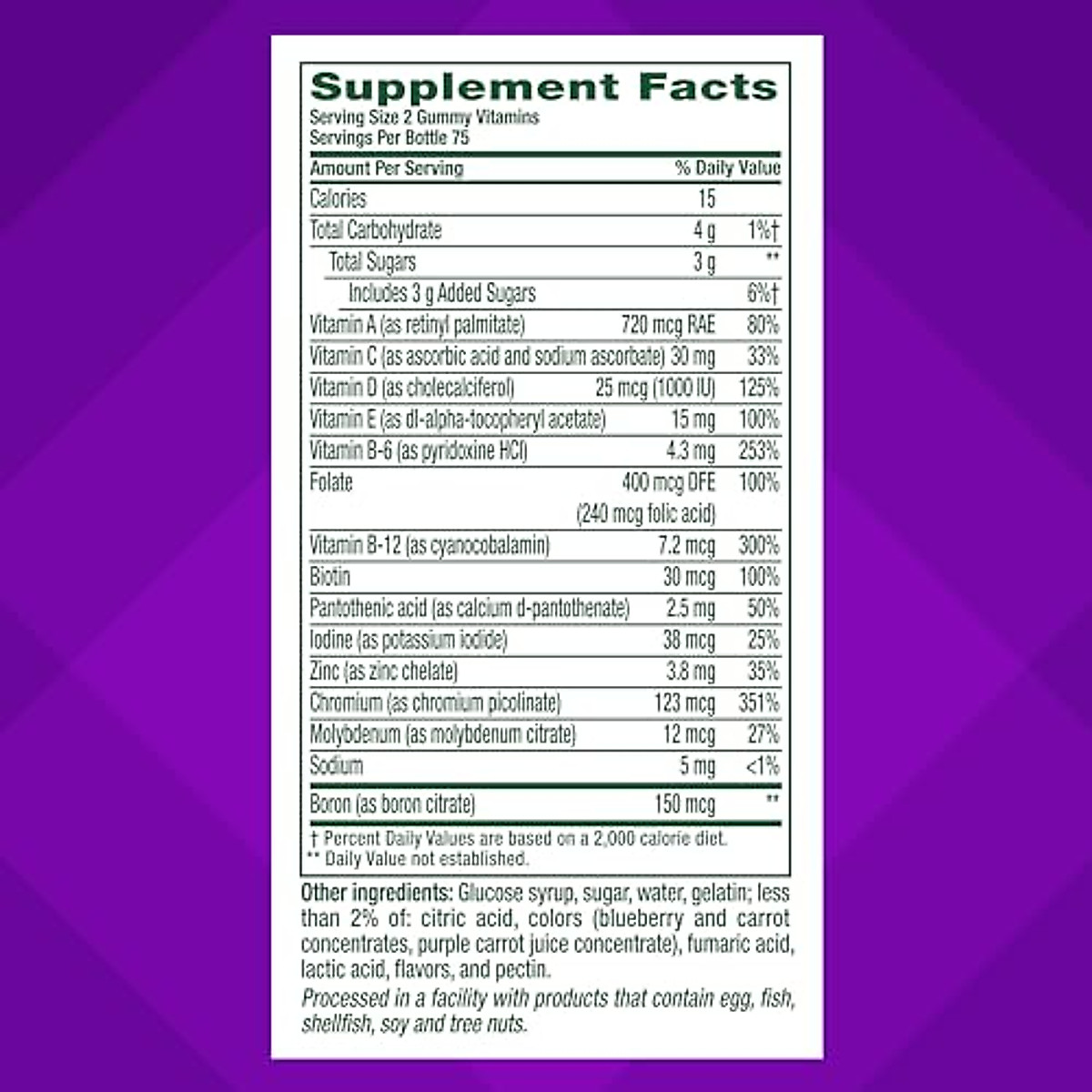 vitafusion Adult Gummy Vitamins for Men, Berry Flavored Daily Multivitamins for Men With Vitamins A, C, D, E, B6 and B12, America’s Number 1 Gummy Vitamin Brand, 75 Day Supply, 150 Count