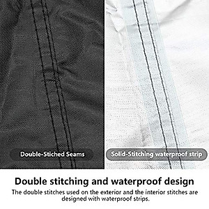 Zero-Turn Mower Cover, Universal Fit Heavy Duty 600D Polyester Oxford, Weatherpoof UV Protection with Windproof Buckle, Drawstring & Cover Storage Bag, Tractor Cover Up to 60" Lawn Mower Decks