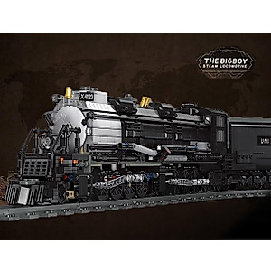 DAXX BIGBOY Steam Train Building Kit and Engineering Toy,BIGBOY Locomotive with Track Display Set Compatible with Lego,Gift for Train Lovers(1608Pcs)