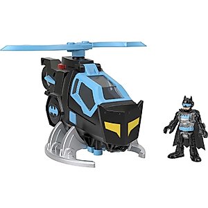 Fisher-Price Imaginext DC Super Friends Batman Toy Helicopter with Spinning Propellers and Claw for Preschool Pretend Play, Bat-Tech Batcopter