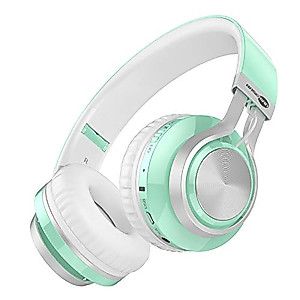 BASEMAN Wireless Headphones Over Ear, Long Battery Life Deep Bass Bluetooth Headphones with Microphone Wireless and Wired Headset for Computer iPhone Teens Girls Women School Travel - Green