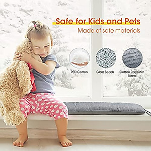 YOOGO Door Draft Stopper - Water Resistant Noise Breeze Cold Air Under Door Blocker, Machine Washable Sound Proof Draft Guard, Door Snake Draft Stopper with Large Storage Bag (36 in Water Resistant)