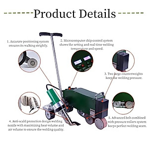 Plastic Welder Roof PVC Waterproof Membrane Welding Machine TPO Automatic Traveling Edge Welding Kit Hot Air Gun Accessories (230V welder+120V heat gun)