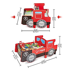 Hape Busy City Rail Set, Ride-On & Foldable Engine Table