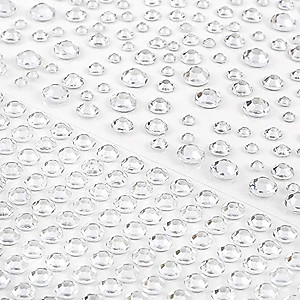 OUTUXED 1725pcs Clear Rhinestones Stickers Self Adhesive Bling Gems Jewels Stickers, Stick on Rhinestone Strips for Hair Face Nail Makeup Clothes Shoes Bags DIY Craft, Assorted Size