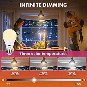 USB Rechargeable Light Bulb With Remote Control, Smart RGB Color Changing Bulb, 9+3 Color Temperature, LED Dimmable Touch Control Bulb With Timing Function, 2600mAh Battery Powered 8W A19, E26,2 Pack