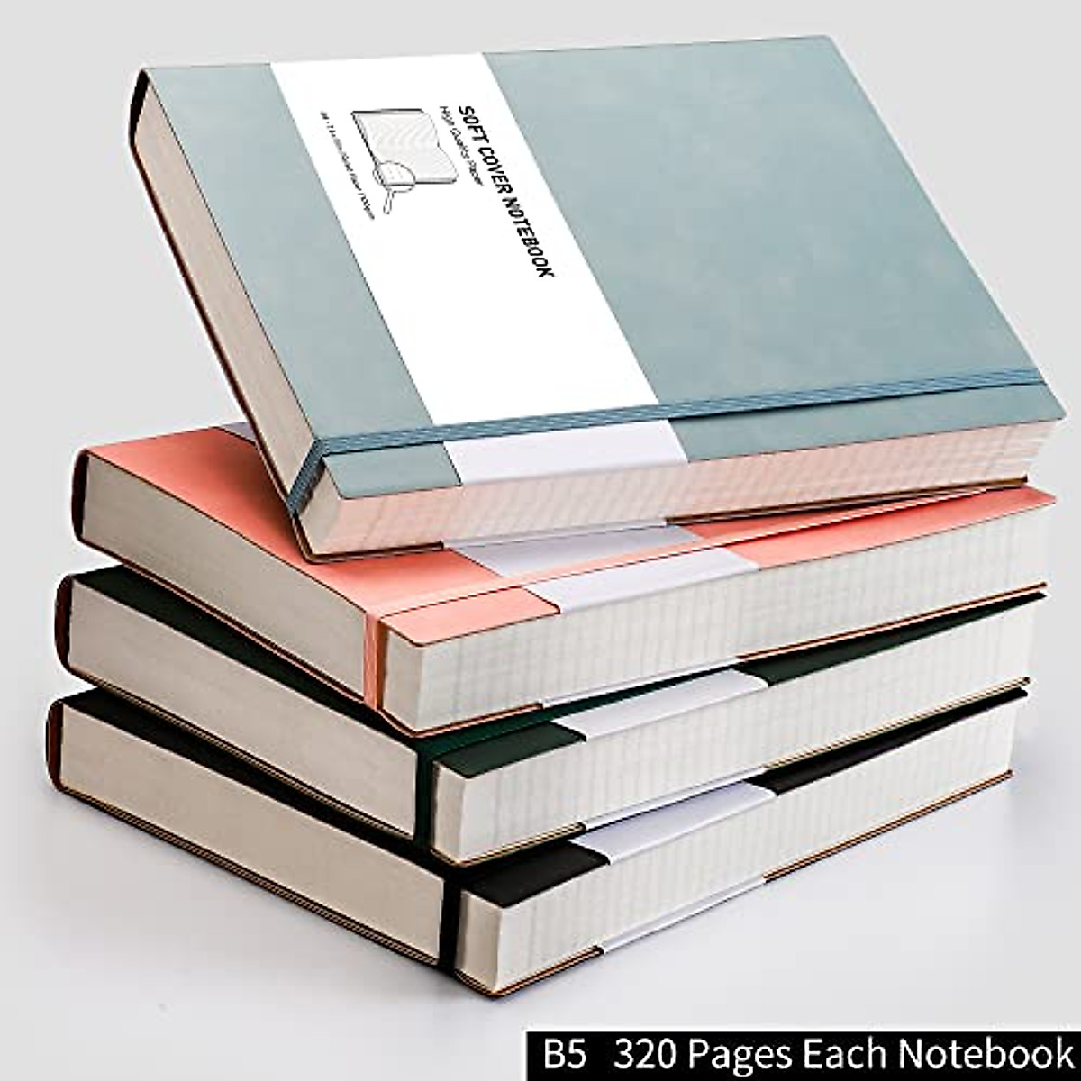 RETTACY Large Thick Journal for Writing - 320 Numbered Pages B5 Lined Journal Notebook with 100GSM Lined Paper,PU Leather,Softcover,Inner Pocket,7.6'' X 10''-Orange