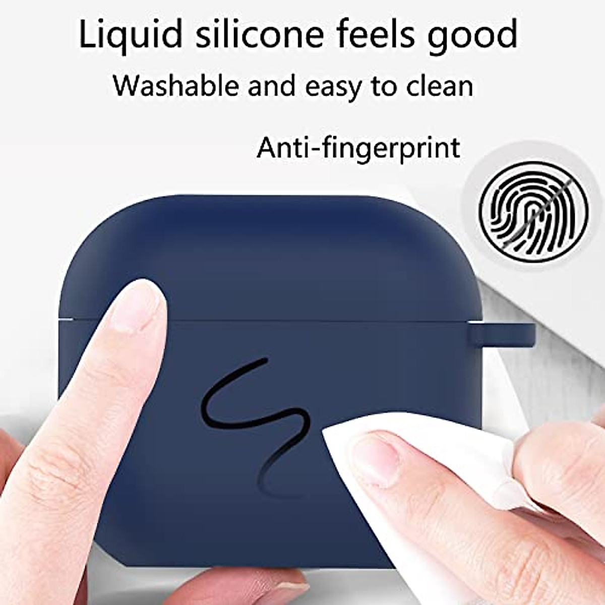 Geeice AirPods Pro Case with Cleaner kit, 2 in 1 Soft Silicone Full Protective Accessories Cover with Keychain, Cleaning Pen for 2019 Airpod Pro, Blue