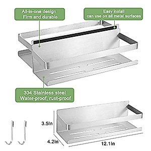 Yoniccal Magnetic Spice Rack for Rrefrigerator Magnet Fridge Spice Rack for Kitchen Home Organization and Storage