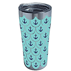 Tervis Anchors & Scallops Pattern Triple Walled Insulated Tumbler Travel Cup Keeps Drinks Cold & Hot, 20oz Legacy, Stainless Steel