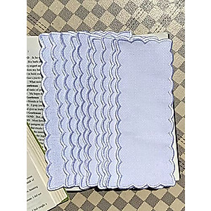 10pcs Pure White Embroidery Edged Book Mark to Cross Stitch, Blank Cross Stitch Bookmark for DIY