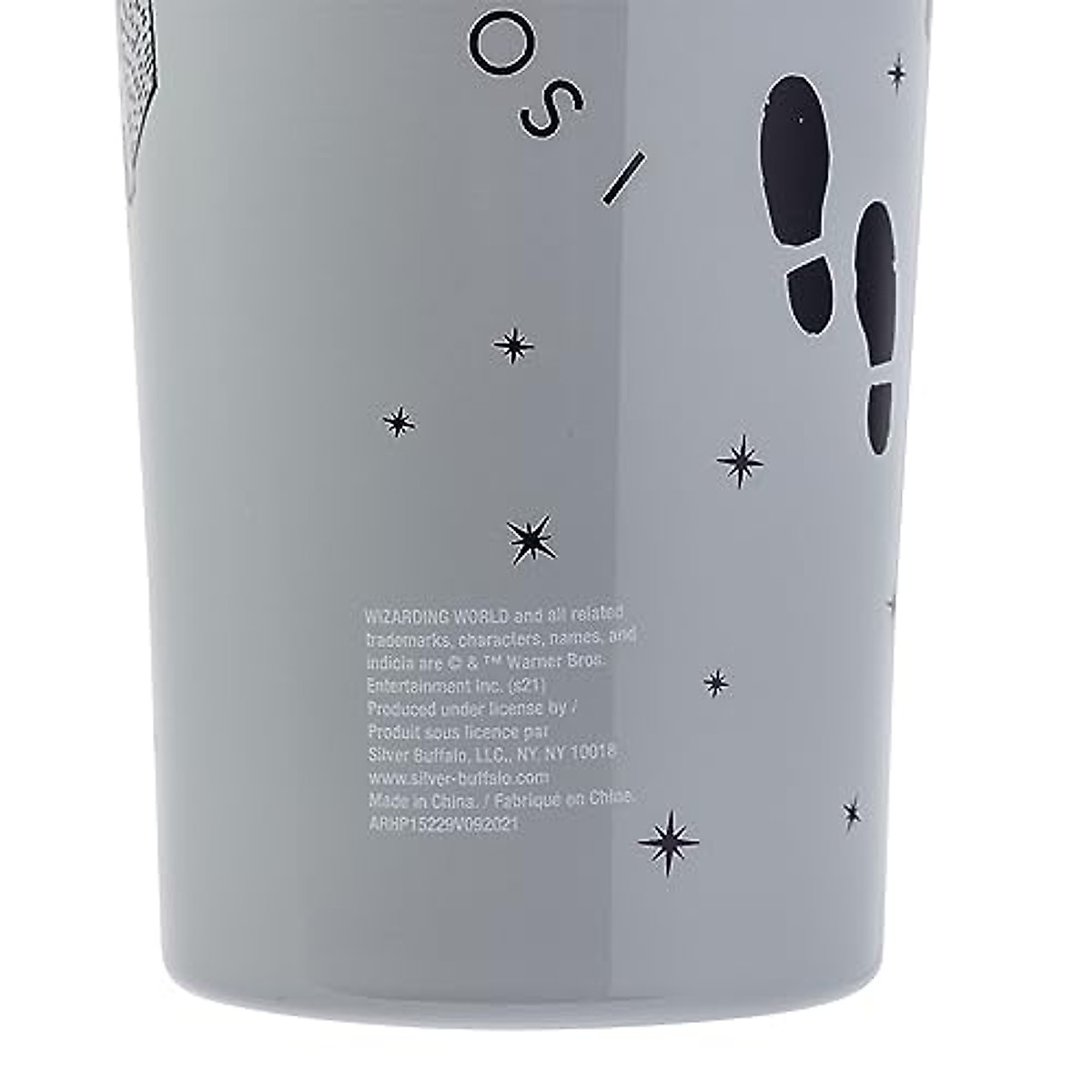 Silver Buffalo Harry Potter Marauder's Map Solemnly Swear Mischief Managed Double Walled Stainless Steel Tumbler With Straw, 22 Ounces