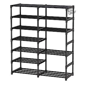 Easyhouse Big Size Metal Shoe Rack, Sturdy Shelf Organizer for Entryway, Closet, Bedroom, Holds 24 Pairs of Shoes
