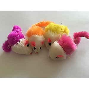 Play Fur Mice Cat Toys – Mixed Bag of 10 Play Mice with Rattling Sounds – 4 Color Variety Pack of Catnip Toy