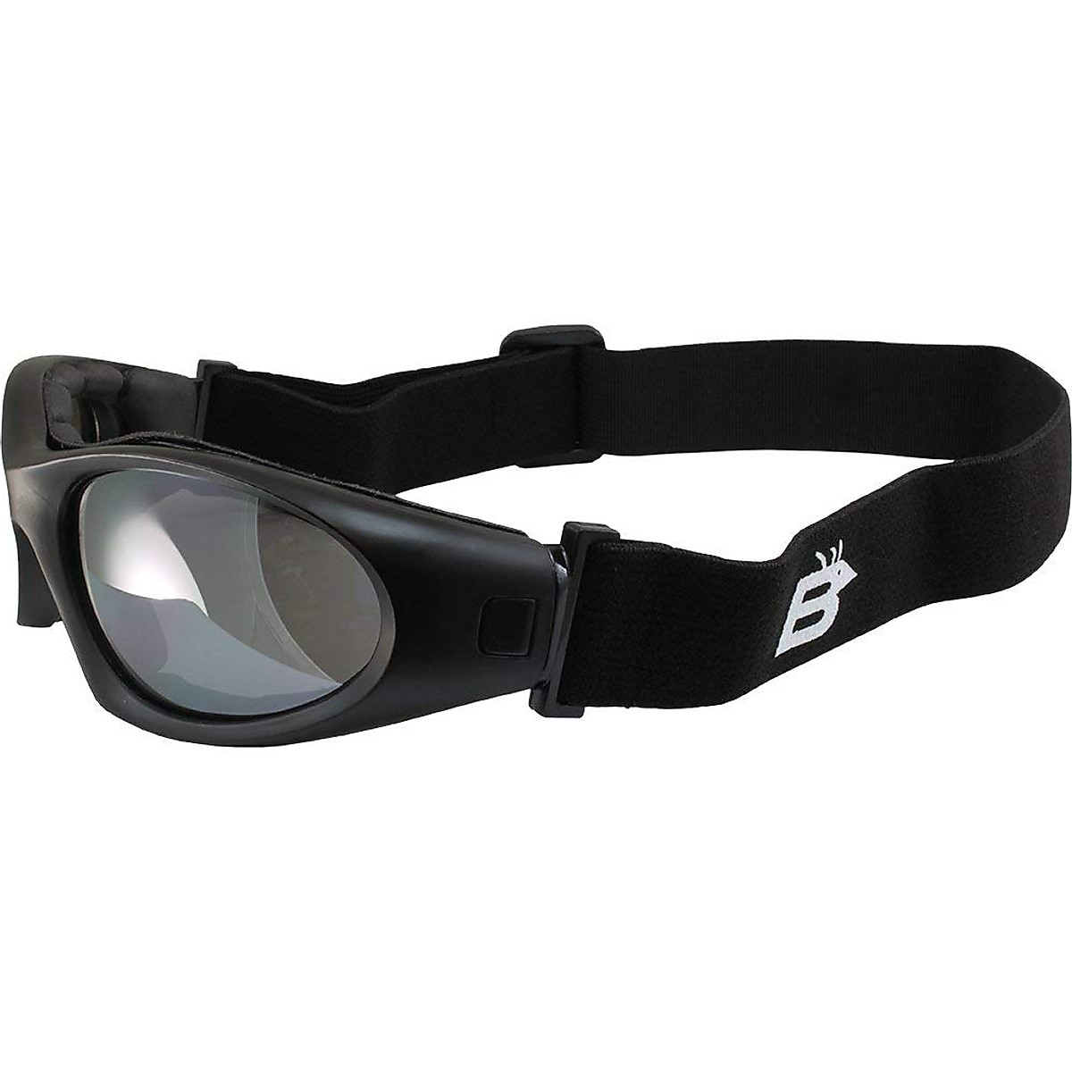 Birdz Eyewear Gull Jet Ski Watersport Floating Goggles Interchangeable Between Goggles and Sunglasses Black Frame with Smoke Mirror Lens