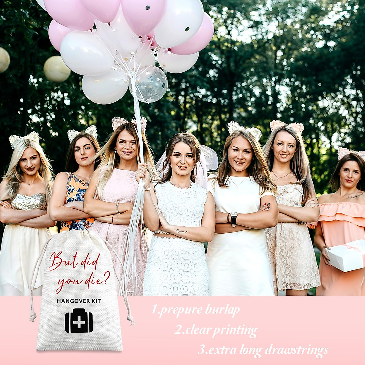 5 Pack But Did You Die Hangover Kit Bags Wedding Emergency Kit Bags Bridesmaid Survival Kit Bag With Drawstring for Wedding Bridal Bachelorette Party Bridal Shower Bachelor Party