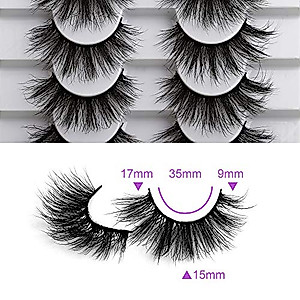 JIMIRE Faux Mink Lashes Fluffy Wispy False Eyelashes Luxury Soft Cat-Eye Lashes Pack 8 Pairs…