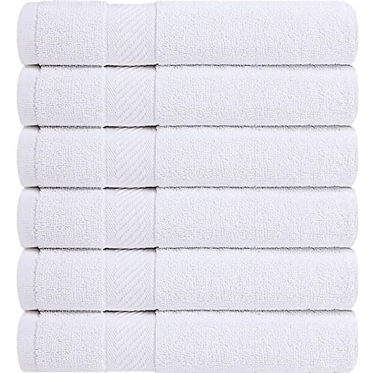 Utopia Towels 6 Pack Small Bath Towel Set, 100% Ring Spun Cotton (22 x 44 Inches) Lightweight and Highly Absorbent Quick Drying Towels, Premium Towels for Hotel, Spa and Bathroom (White)