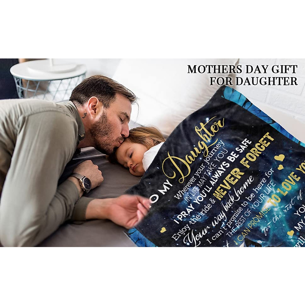 WSYEAR Mothers Day Birthday Gifts for Daughter Adult,Daughter Gifts from Dad Daughter Blanket for Mother's Day Birthday Anniversary Wedding 60X50