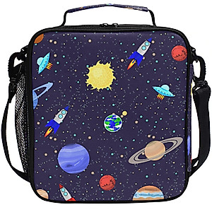 ALAZA Kids Lunch Box Universe Planet Insulated Soft Bag Mini Cooler Back to School Thermal Meal Tote Kit for Boys a02